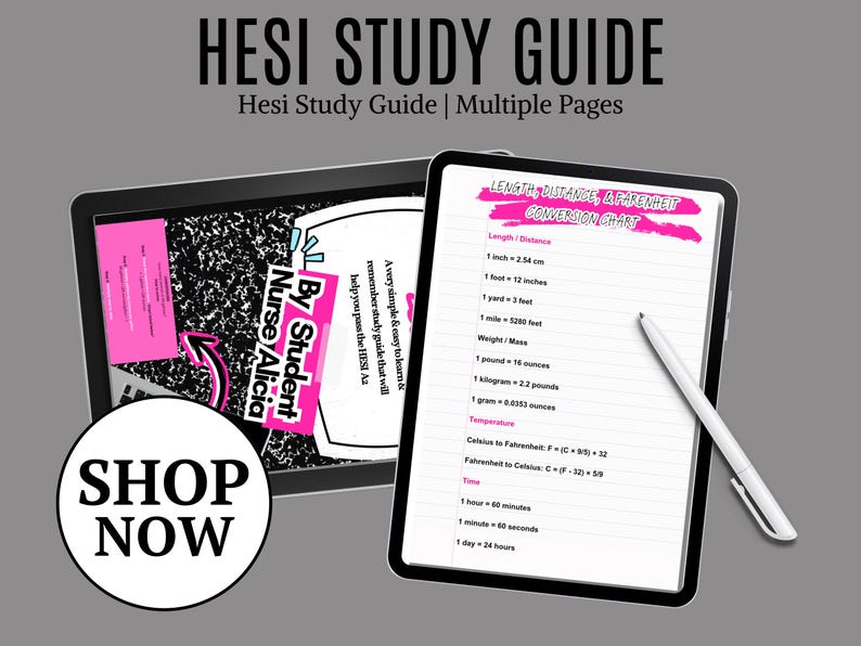 GLAMOUR UNIVERSITY: Ace Your HESI With Our Exclusive Study Guide. - Etsy