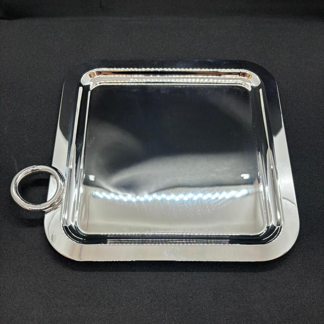 Elegant Square Tray & 999K Silver, Handmade Design, Useful for Serving ...