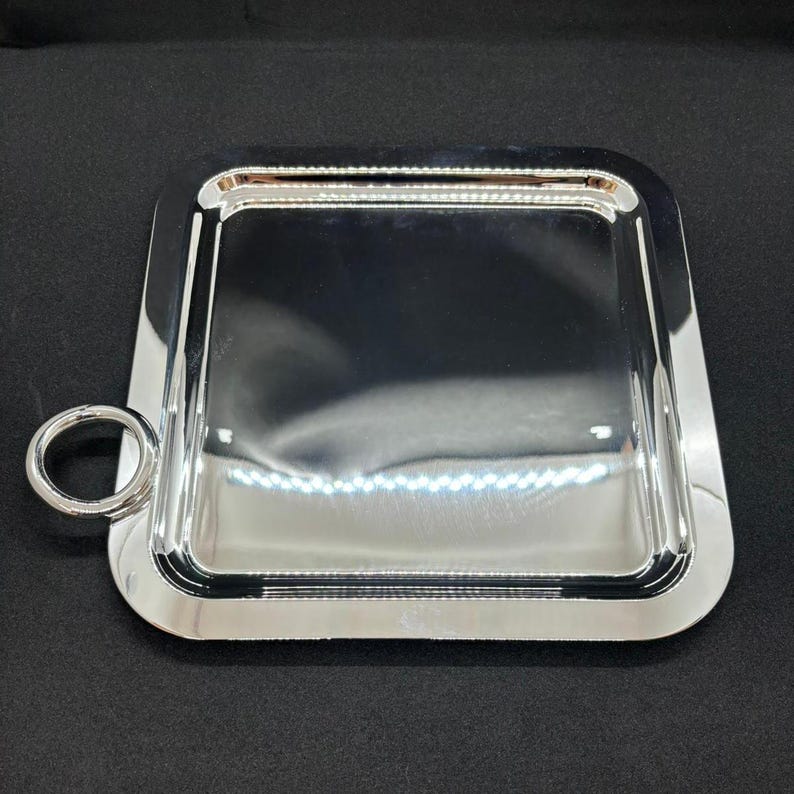 Elegant Square Tray & 999K Silver, Handmade Design, Useful for Serving ...