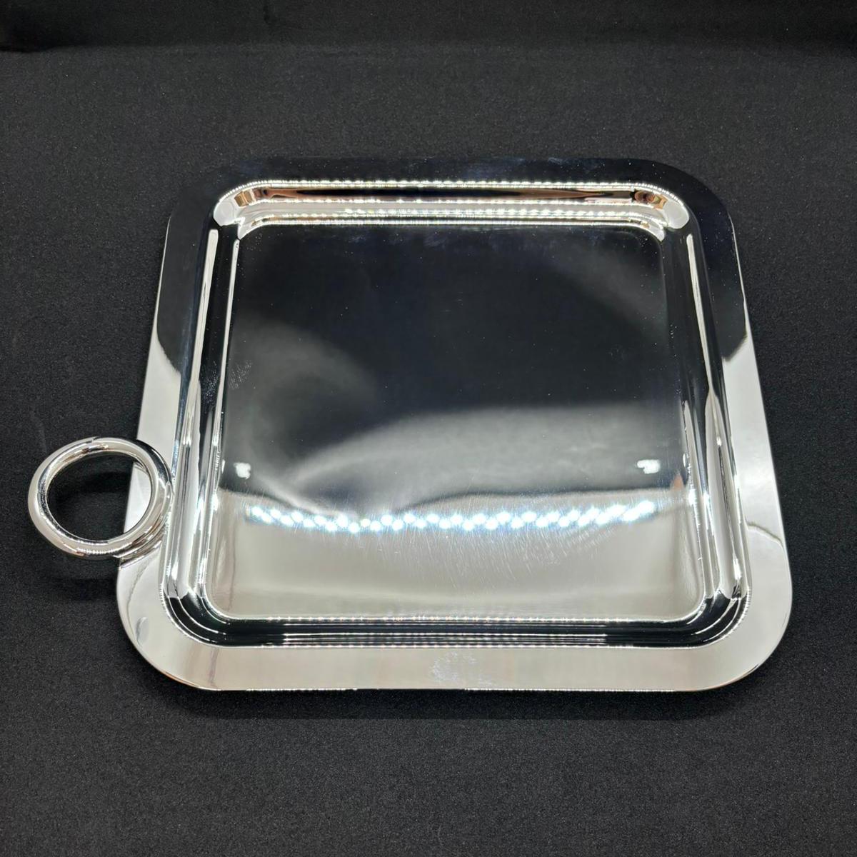 Elegant Square Tray & 999K Silver, Handmade Design, Useful for Serving ...
