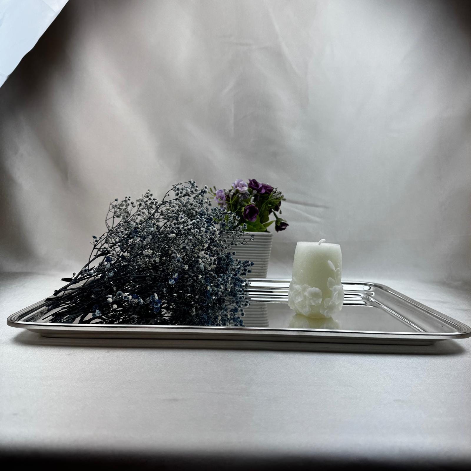 Classic 999k Silver Rectangular Serving Tray, Luxurious Table Accessuar ...