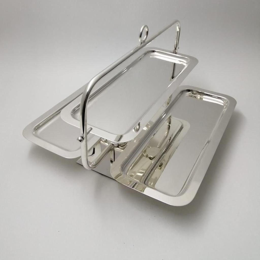 Compact Foldable 3-tier 999 Silver Tray, Multi-level Design for Dining ...