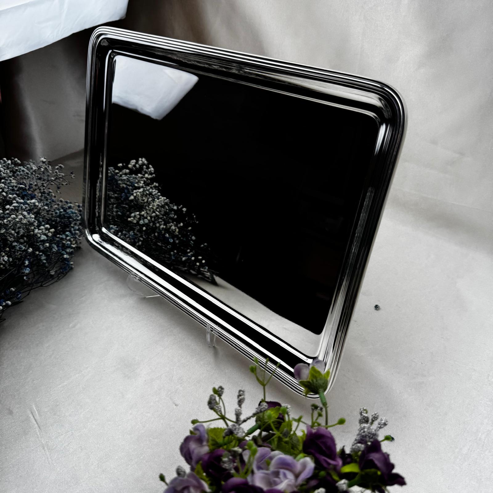 Classic 999k Silver Rectangular Serving Tray, Luxurious Table Accessuar ...
