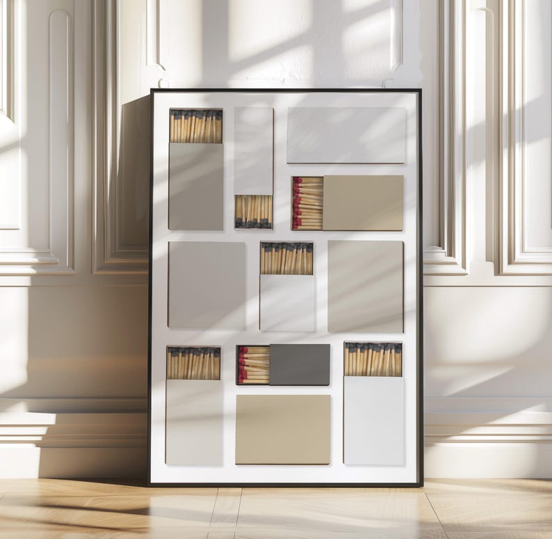 DIY Neutral Matchbox Template, Custom Canva Match Box Poster, Editable ...