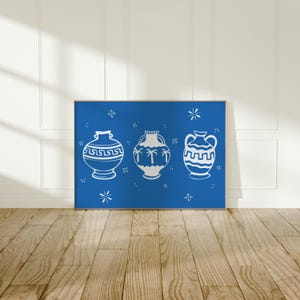 Greek Vase Pottery Poster, Jug Illustration Sketch Wall Art ...
