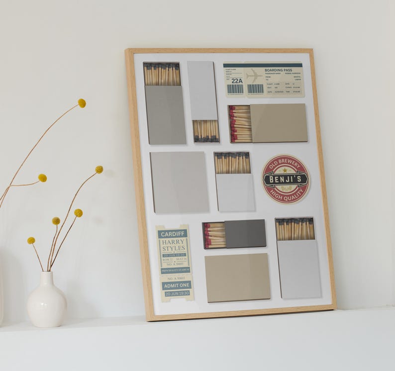 DIY Matchbox and Ticket Template, Custom Canva Match Box Poster ...