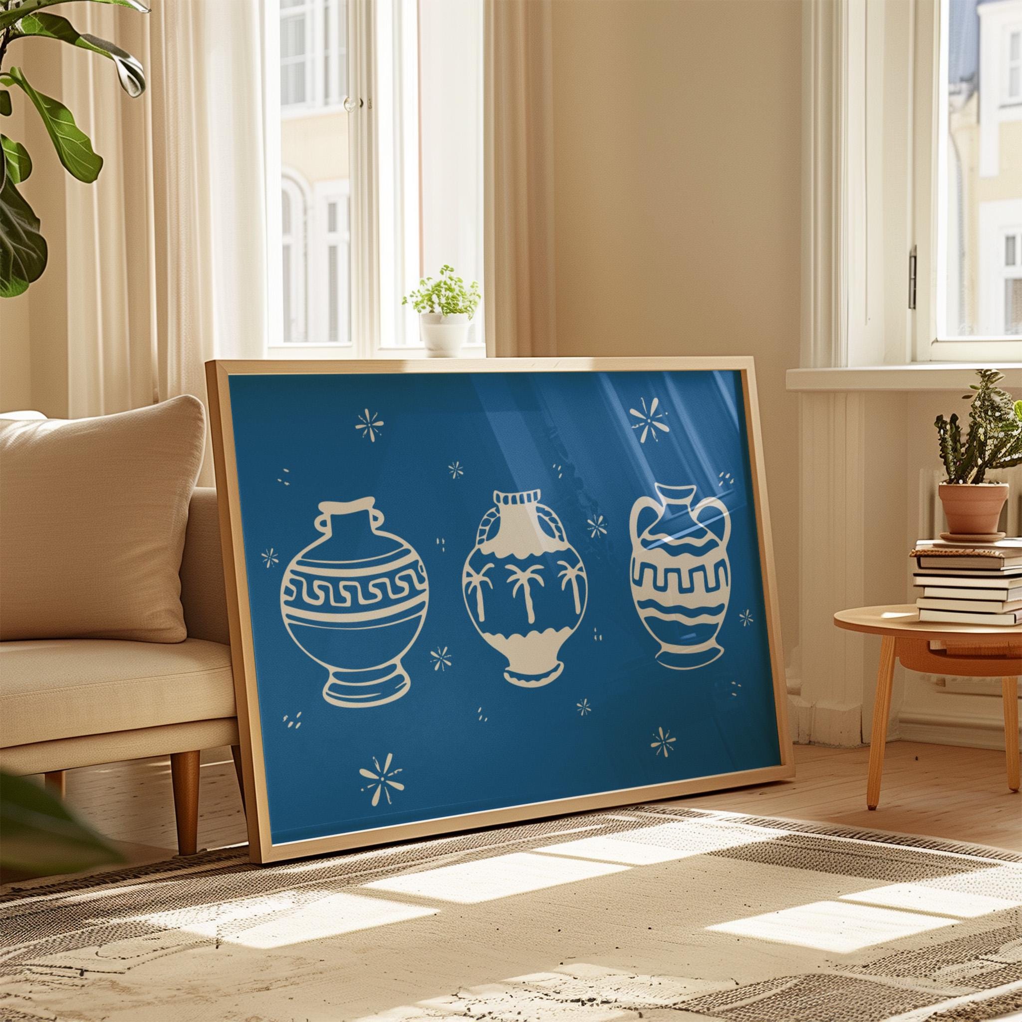 Greek Vase Pottery Poster, Jug Illustration Sketch Wall Art ...