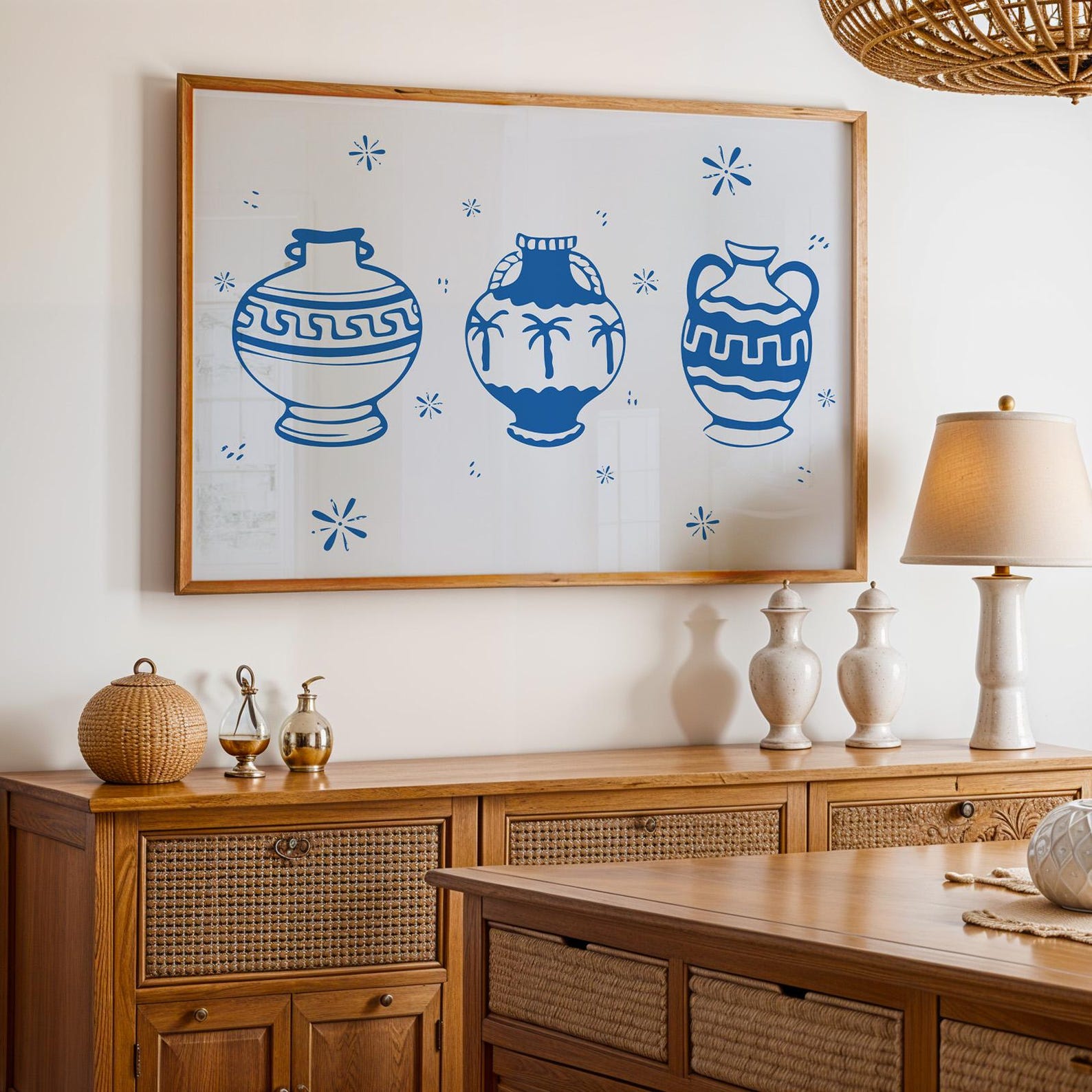 Greek Vase Pottery Poster, Jug Illustration Sketch Wall Art ...