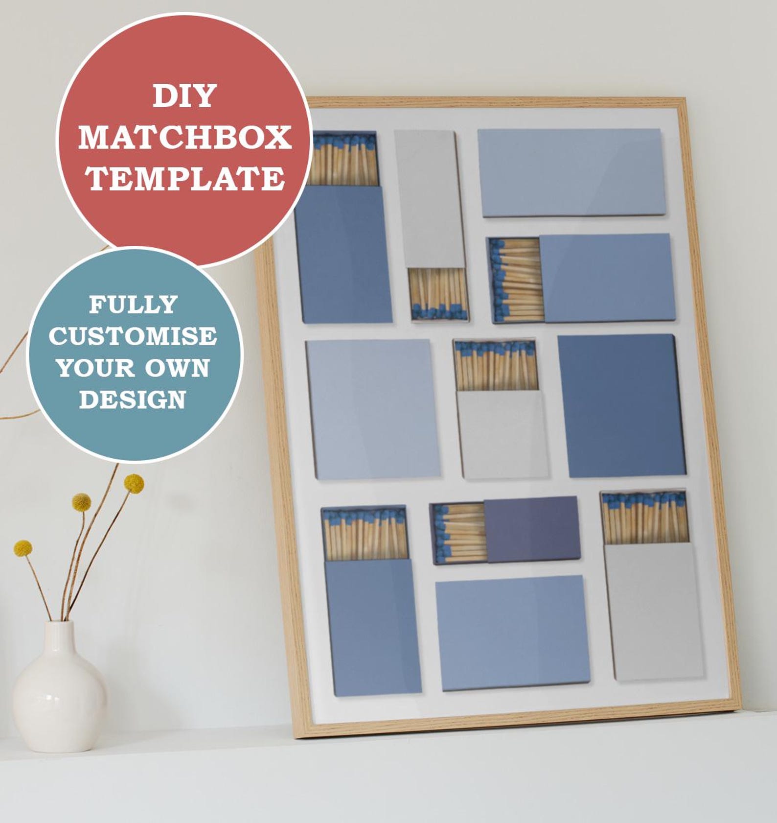 DIY Blue Matchbox Template, Custom Canva Match Box Poster, Editable ...