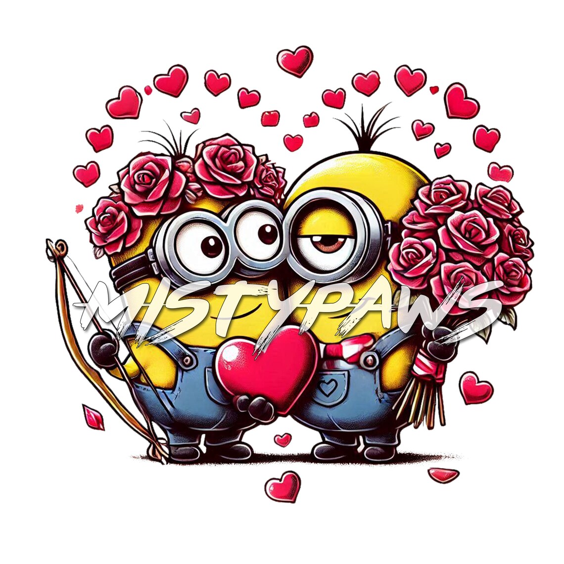 Minions Valentine's Day PNG T-shirt Design 300 DPI Digital Art for ...