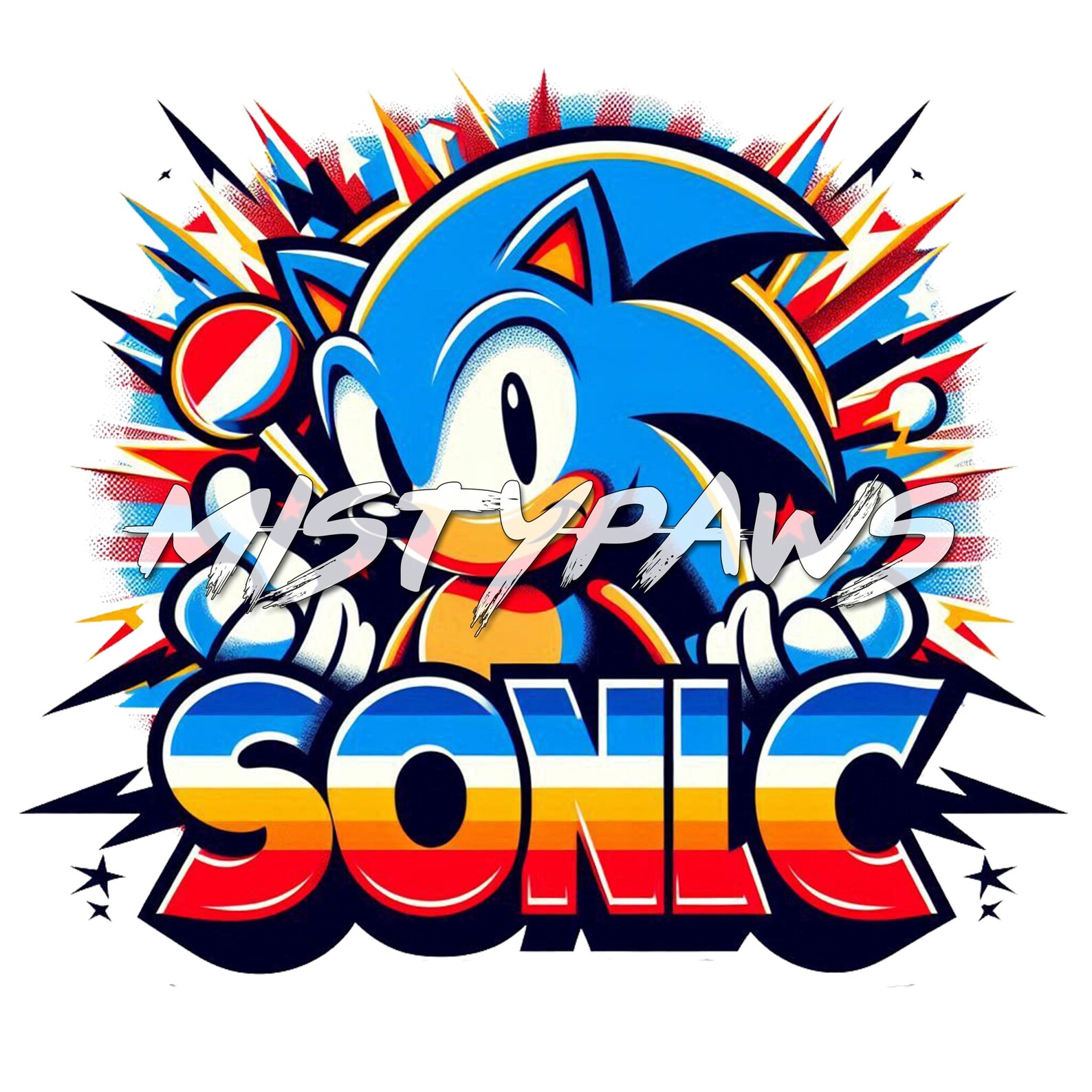 Sonic PNG Sonic DTF T-shirt Design 300 DPI Digital Art for Posters ...