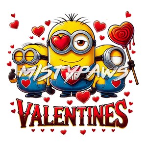 Minions Valentine's Day PNG T-shirt Design 300 DPI Digital Art for ...