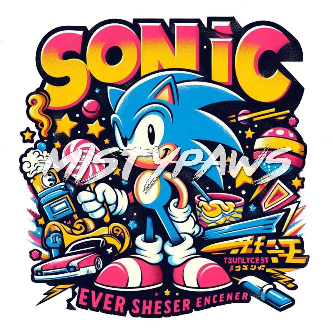 Sonic PNG Sonic DTF T-shirt Design 300 DPI Digital Art for Posters ...