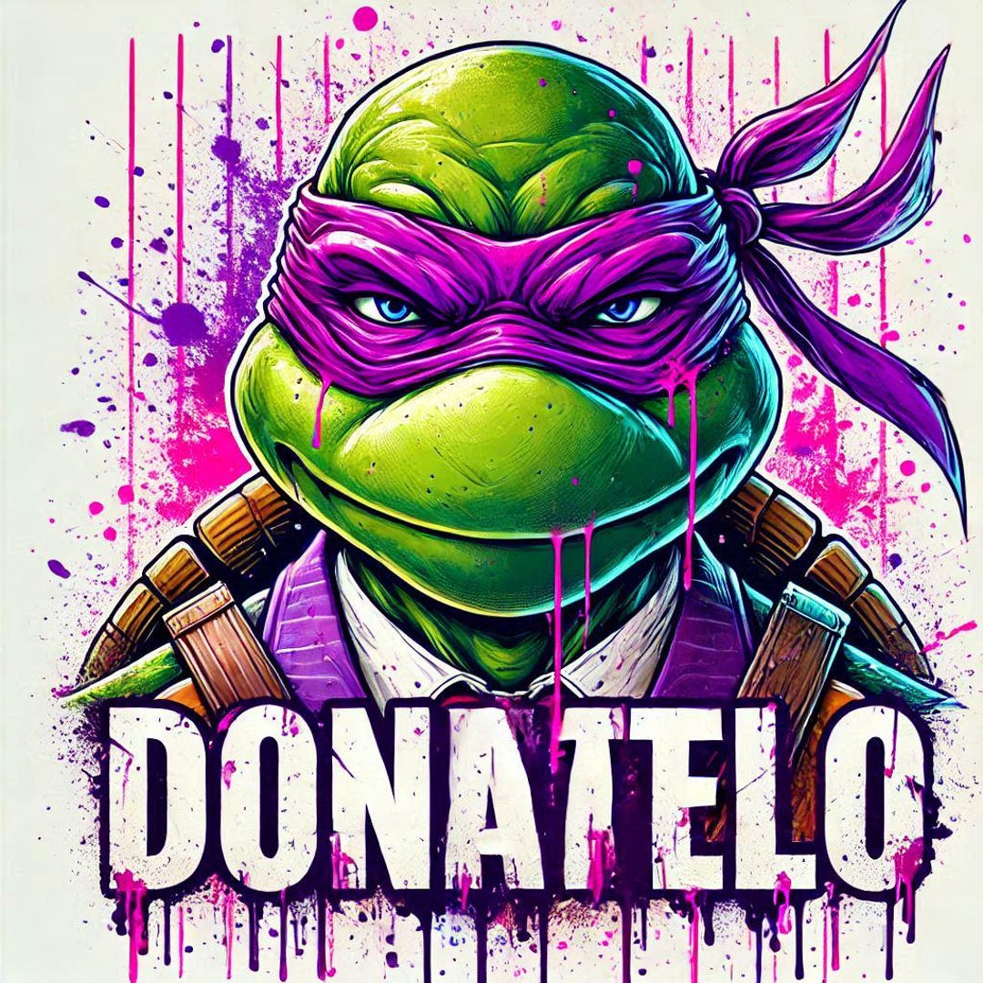 Donatello PNG Donatello DTF T-shirt Design 300 DPI Digital Art for ...