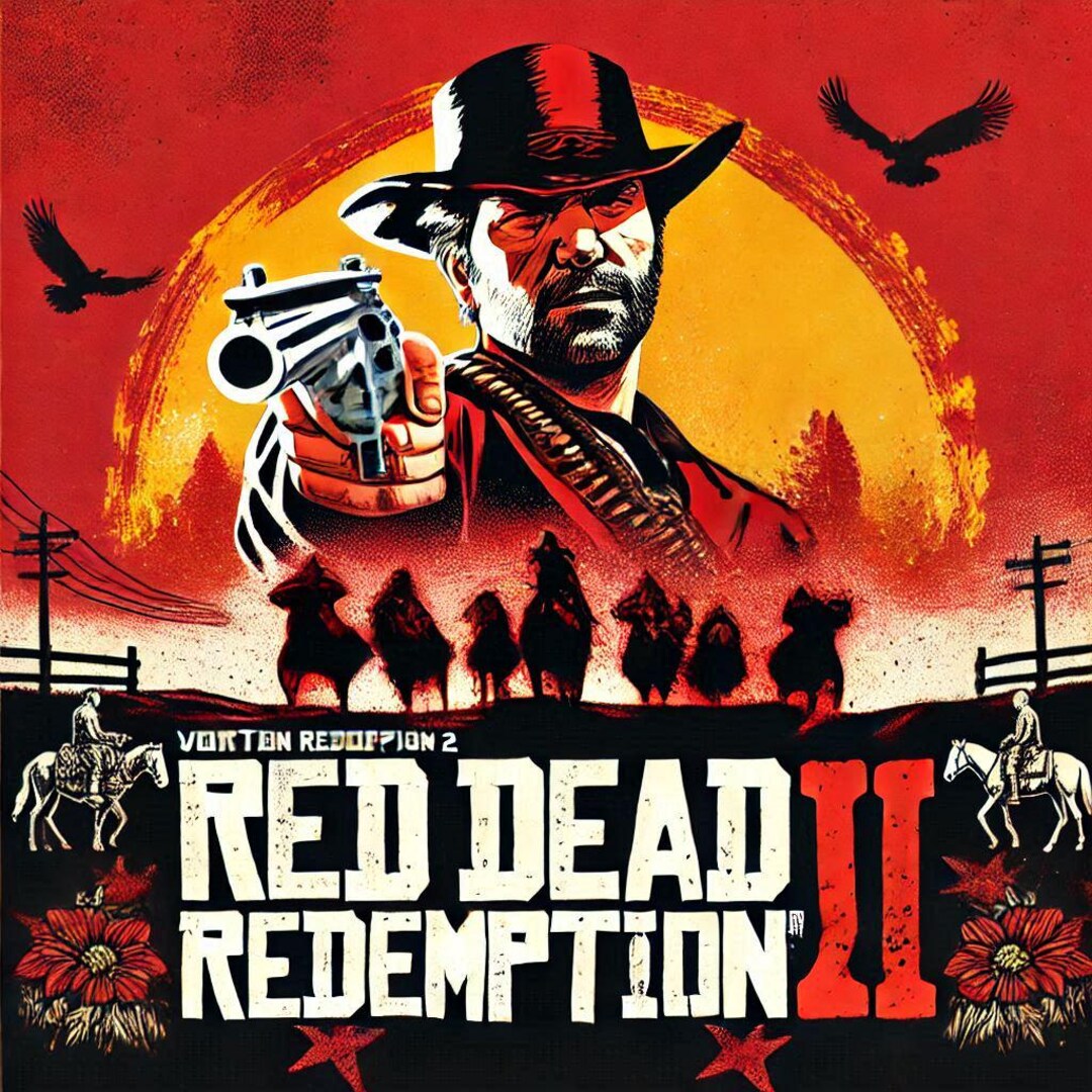 Red Dead Redemption PNG T-shirt Design 300 DPI Digital Art for Posters ...