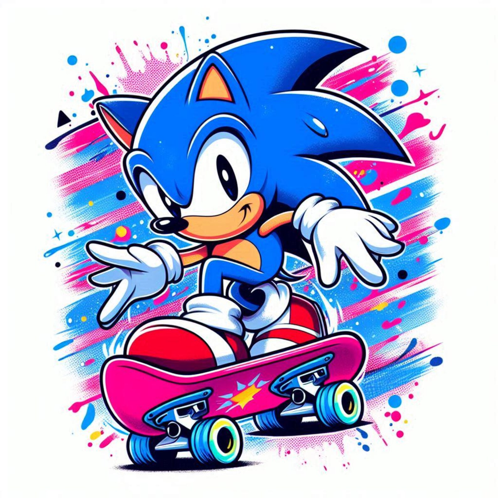 Sonic PNG Sonic DTF T-shirt Design 300 DPI Digital Art for Posters ...