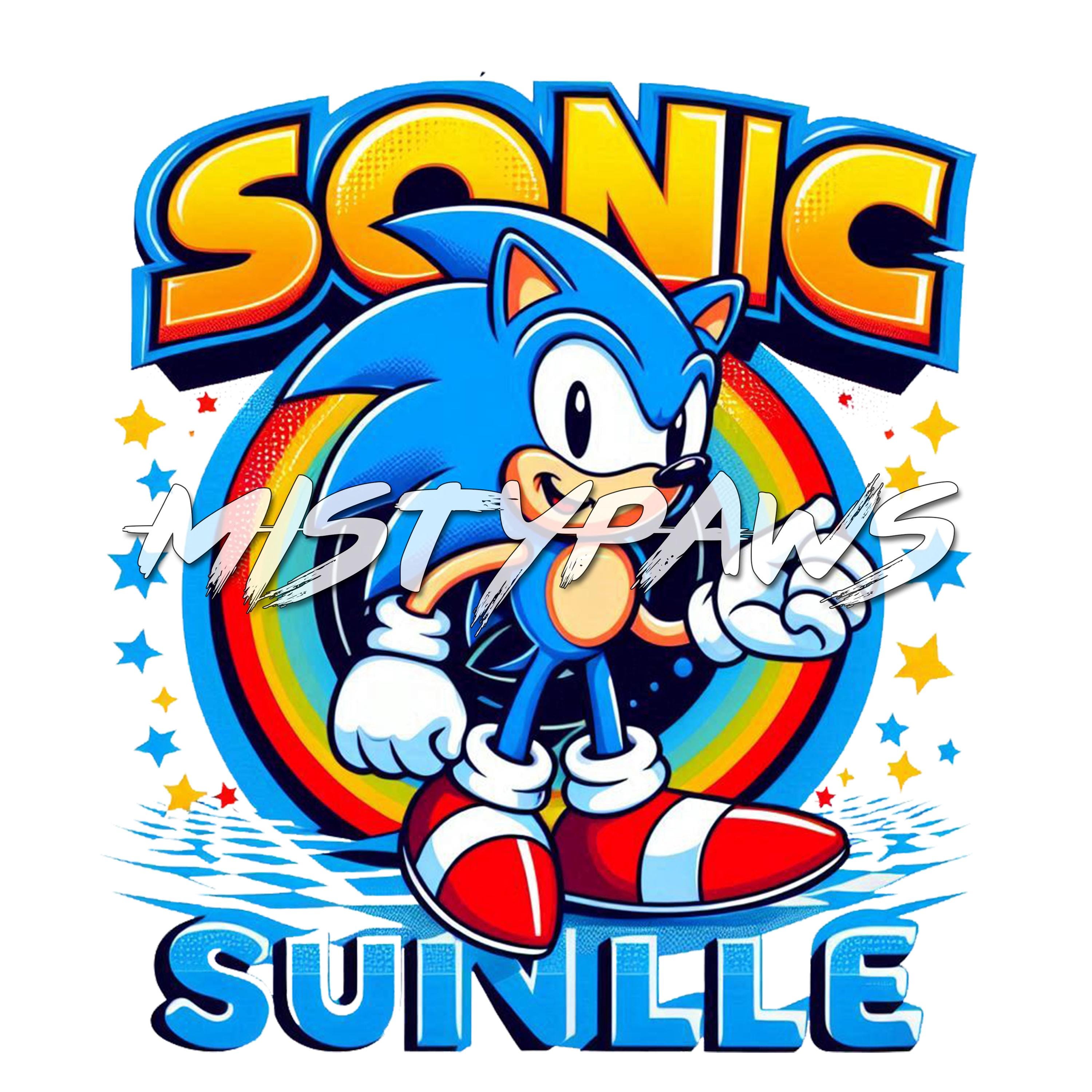 Sonic PNG Sonic DTF T-shirt Design 300 DPI Digital Art for Posters ...