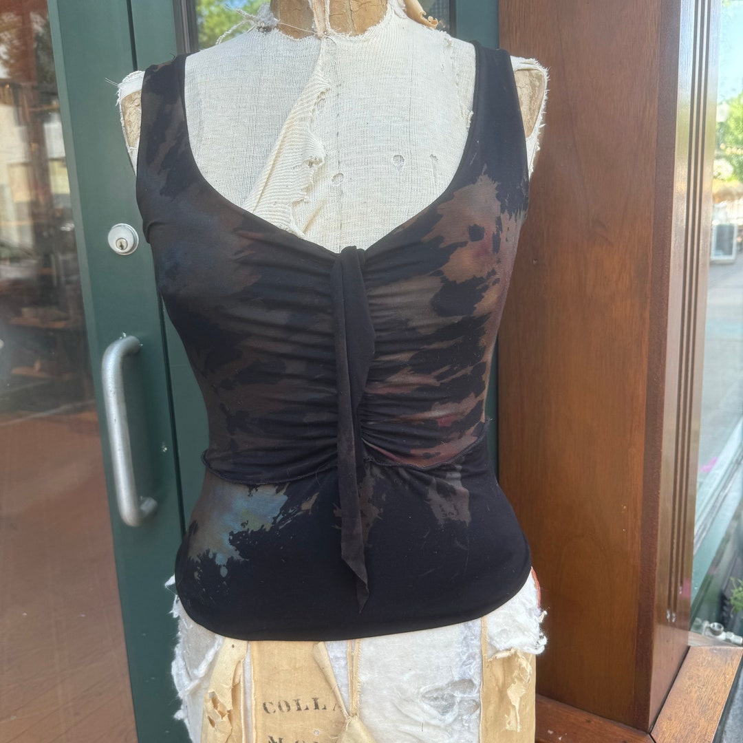 Light Weight Earthy Reverse Dyed Ruched Tank Organic Bamboo Jersey Top ...