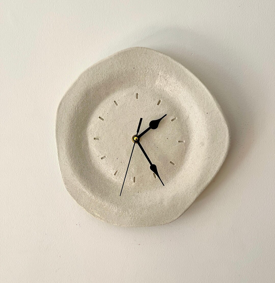 Organic Shaped Ceramic Plate Clock - Etsy