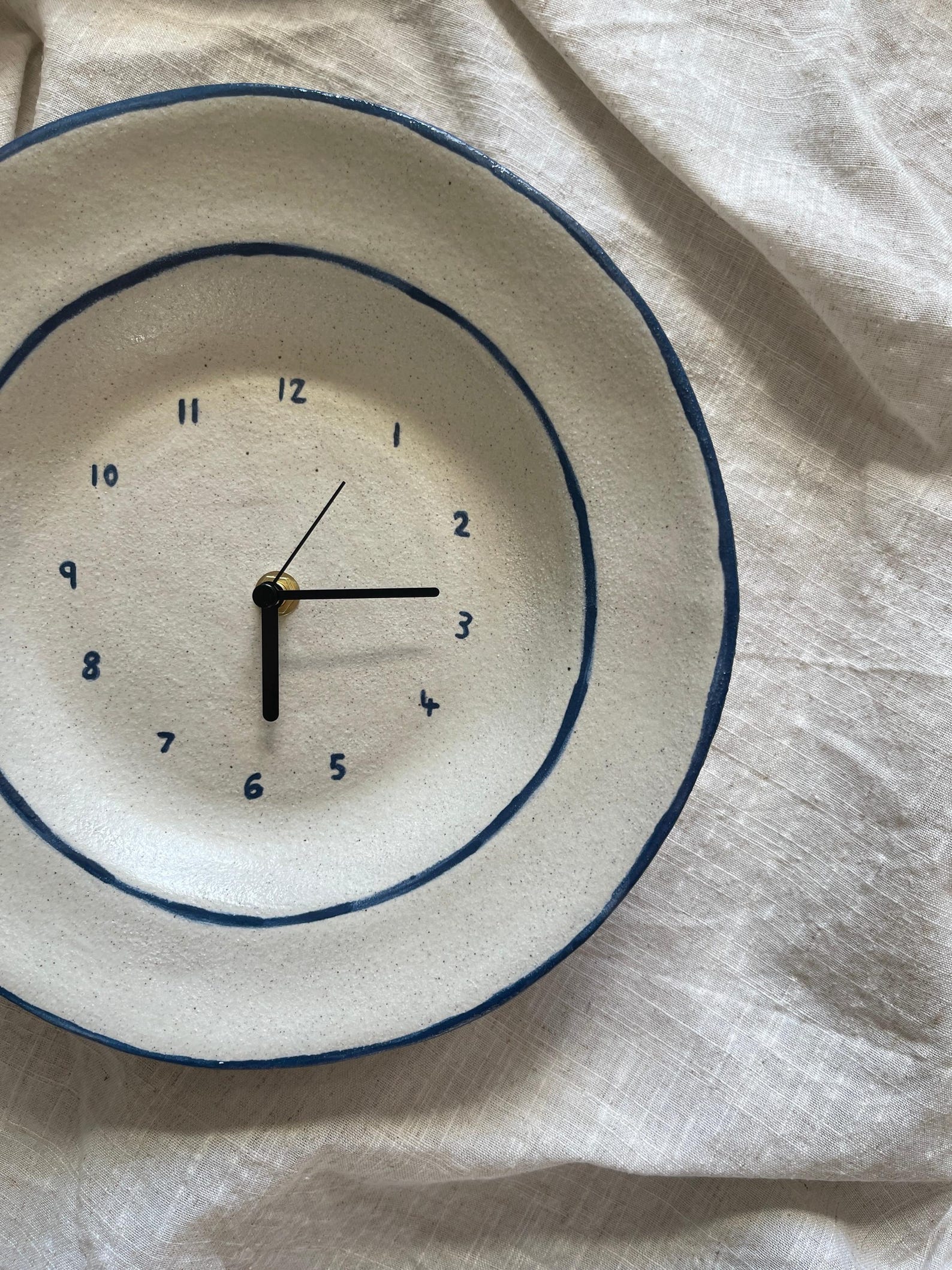 Ceramic Clock With Blue Trim - Etsy