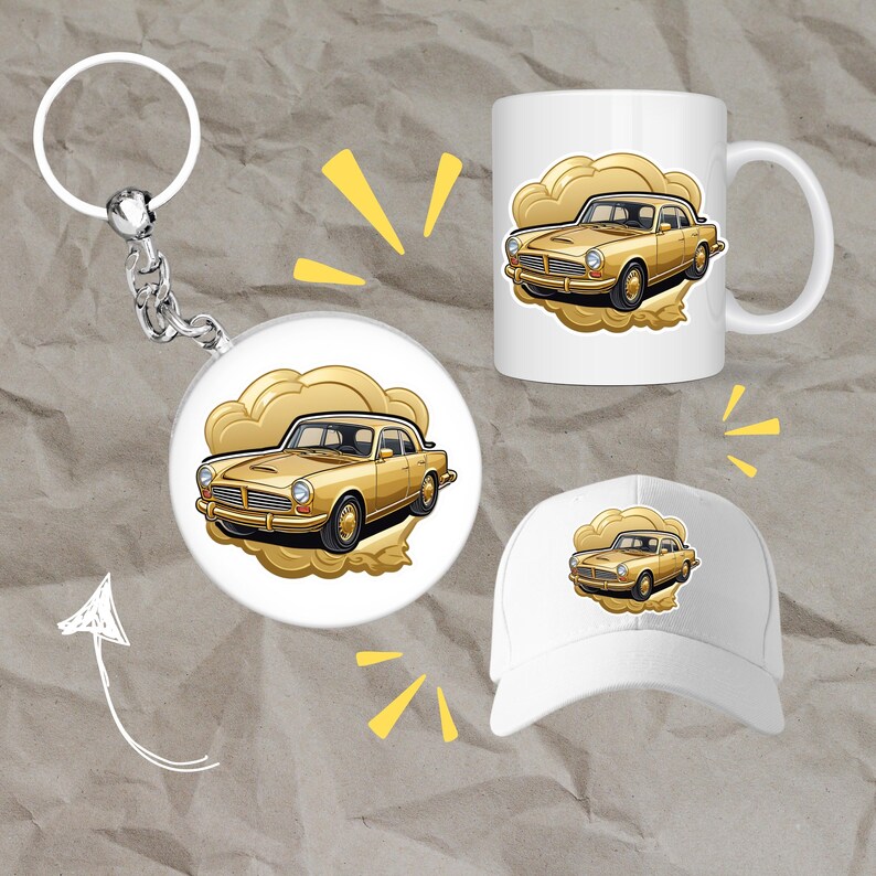 Cool Car PNG Bundle | Classic Car Clipart | Sublimation Designs for T ...