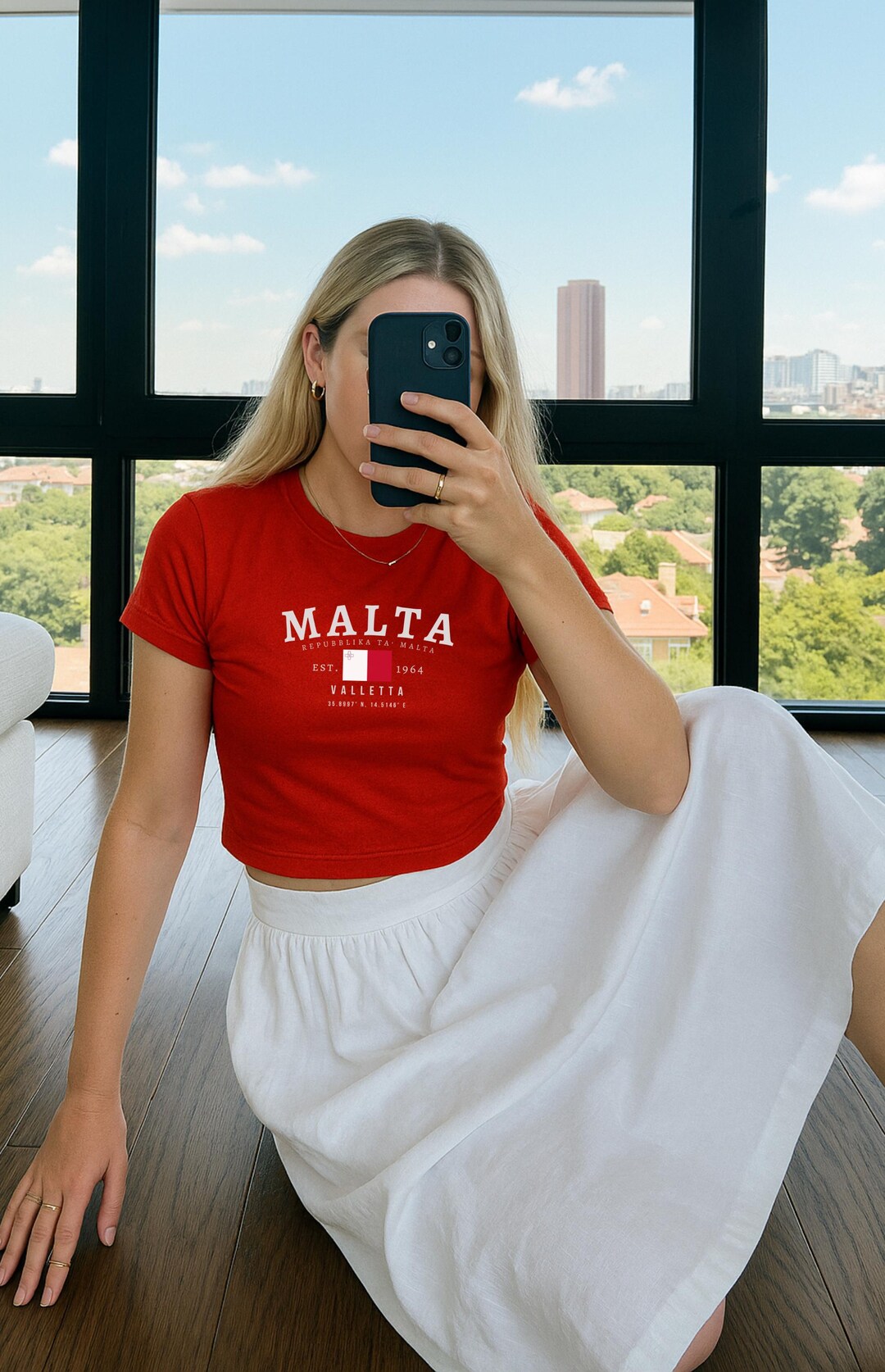 Malta Baby Tee, Y2K Crop Top With Flag, Vintage Valletta Shirt ...