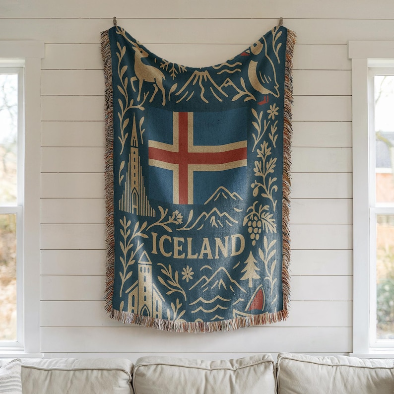 Iceland Woven Blanket – Nordic Heritage Home Decor Gift - Etsy UK