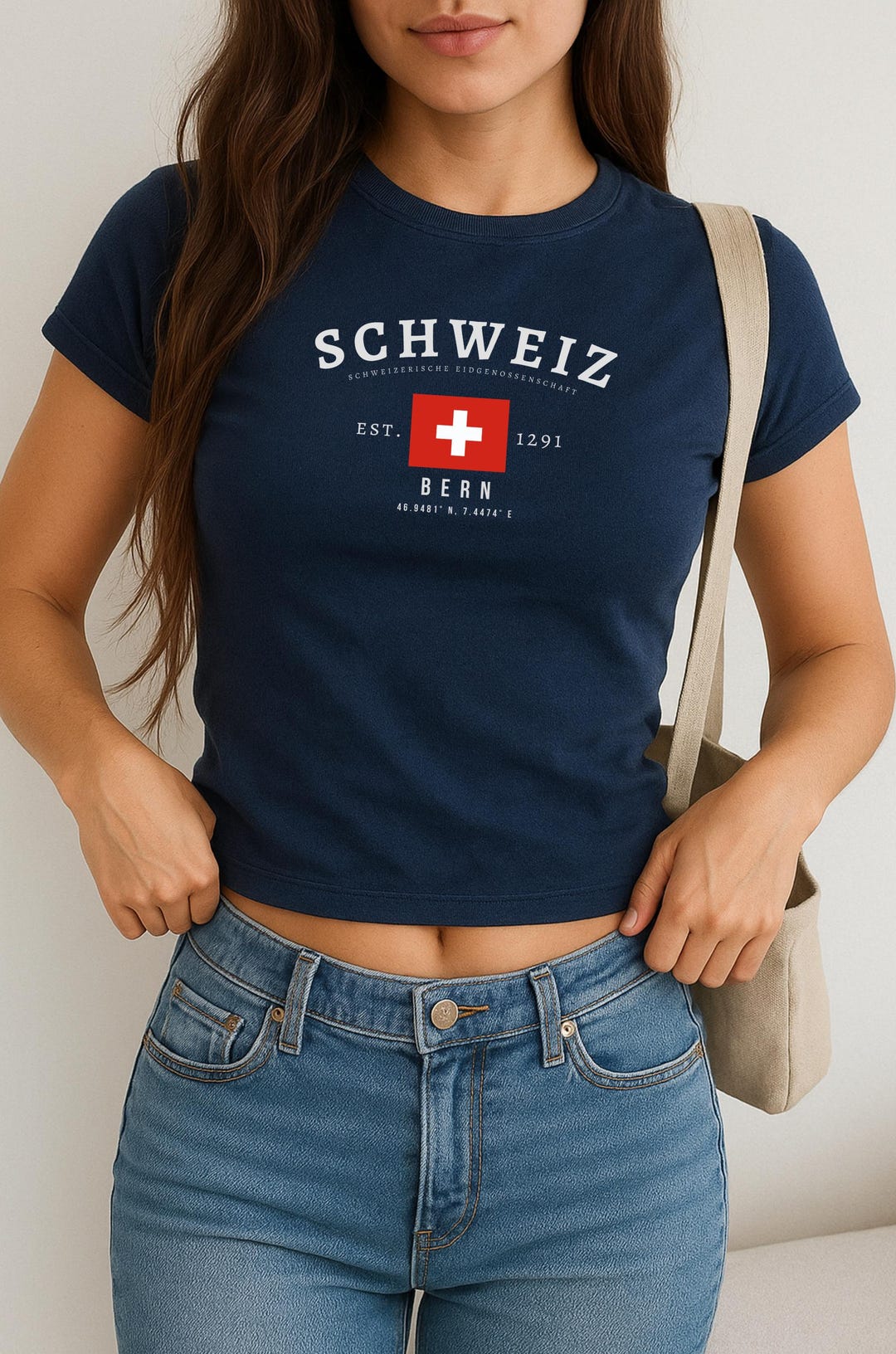 Switzerland Baby Tee, Schweiz Y2K Crop Top, Vintage Bern Flag Shirt ...
