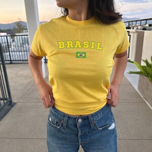 Brasil Women's Baby Tee, Brasil Y2K T-shirt, Brasil, Brasil Crop Tee ...