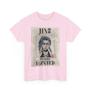 Jinx wanted Tshirt, Arcane Tshirt Jayvik Jinx, Jayce, Caitlyn, Ekko ...