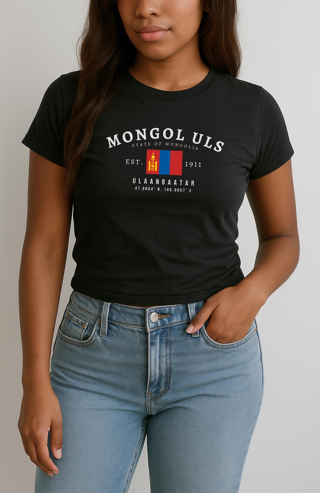 Mongolia Baby Tee, Монгол Улс Mongol Uls Y2K Crop Top, Vintage ...