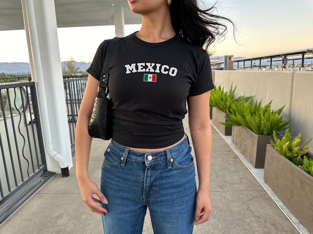 Mexico Women's Baby Tee, Mexico Y2K T-shirt, Mexico, Mexico Crop Tee ...