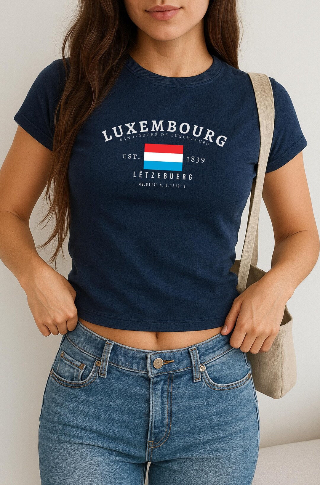 Luxembourg Baby Tee, Lëtzebuerg Y2K Crop Top, Vintage Flag Shirt ...