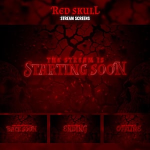 Animated Horror Twitch Overlay – Red Skull Spooky Stream Design - Etsy