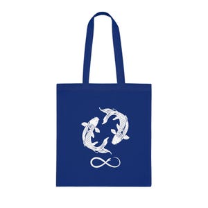 Koi Fish Infinity Cotton Tote Bag, Eco-friendly Shopping Tote, Boho ...