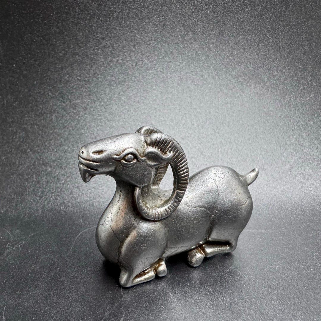 Hand Carved Solid Iron Sheep Statue Paperweight/pen Holder/zodiac Sheep ...