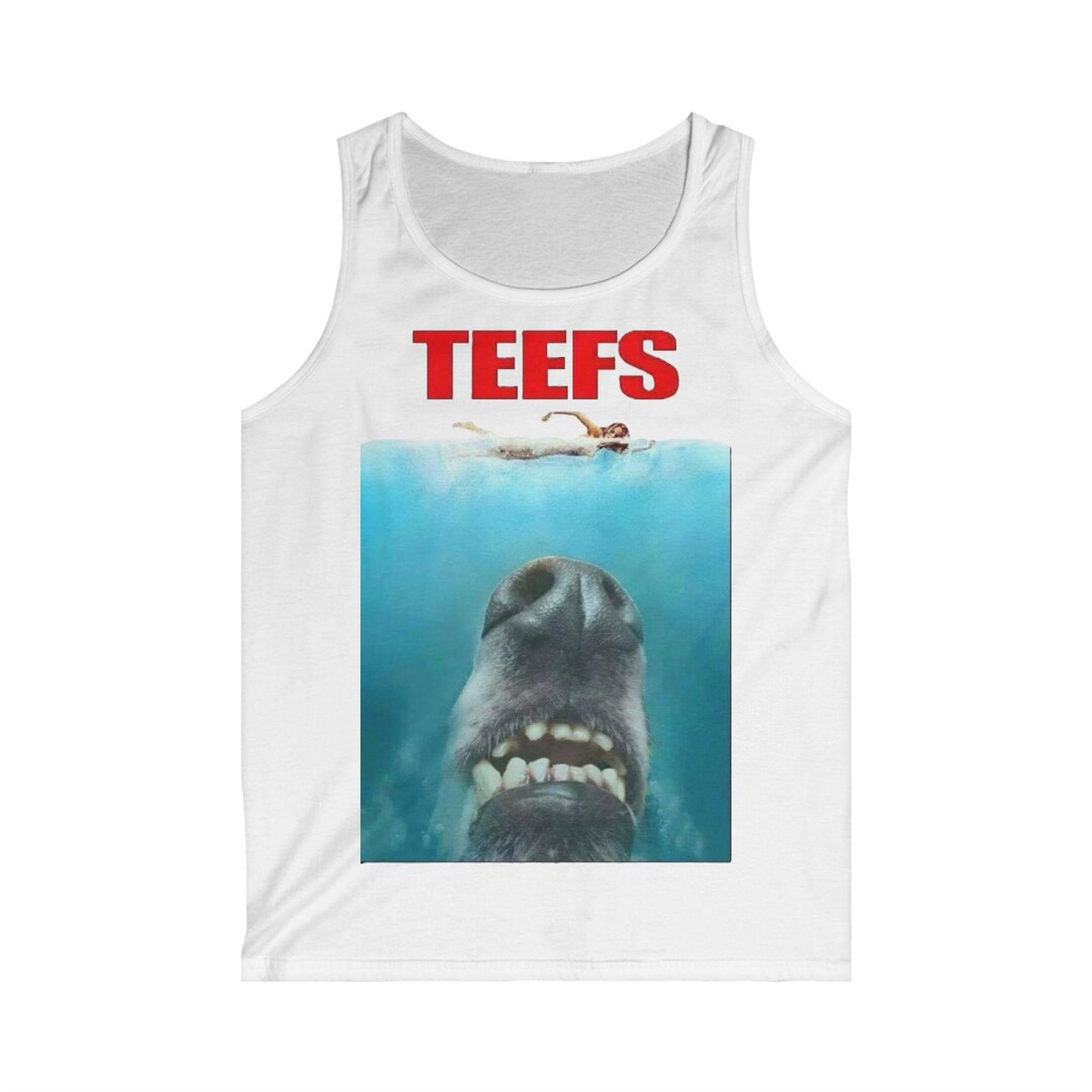 Tank Top, Teefs Funny Dog Lover Jaws, Men's Sleeveless Tee, Animal ...