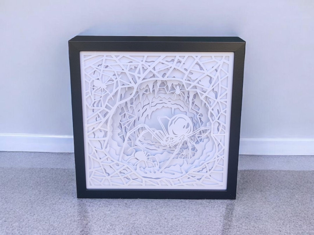 Spider Shadow / 3D Light Box / Wall Decor / 3D Night Light - Etsy UK