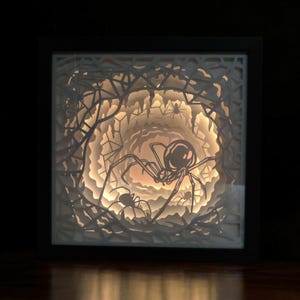 Spider Shadow / 3D Light Box / Wall Decor / 3D Night Light - Etsy UK