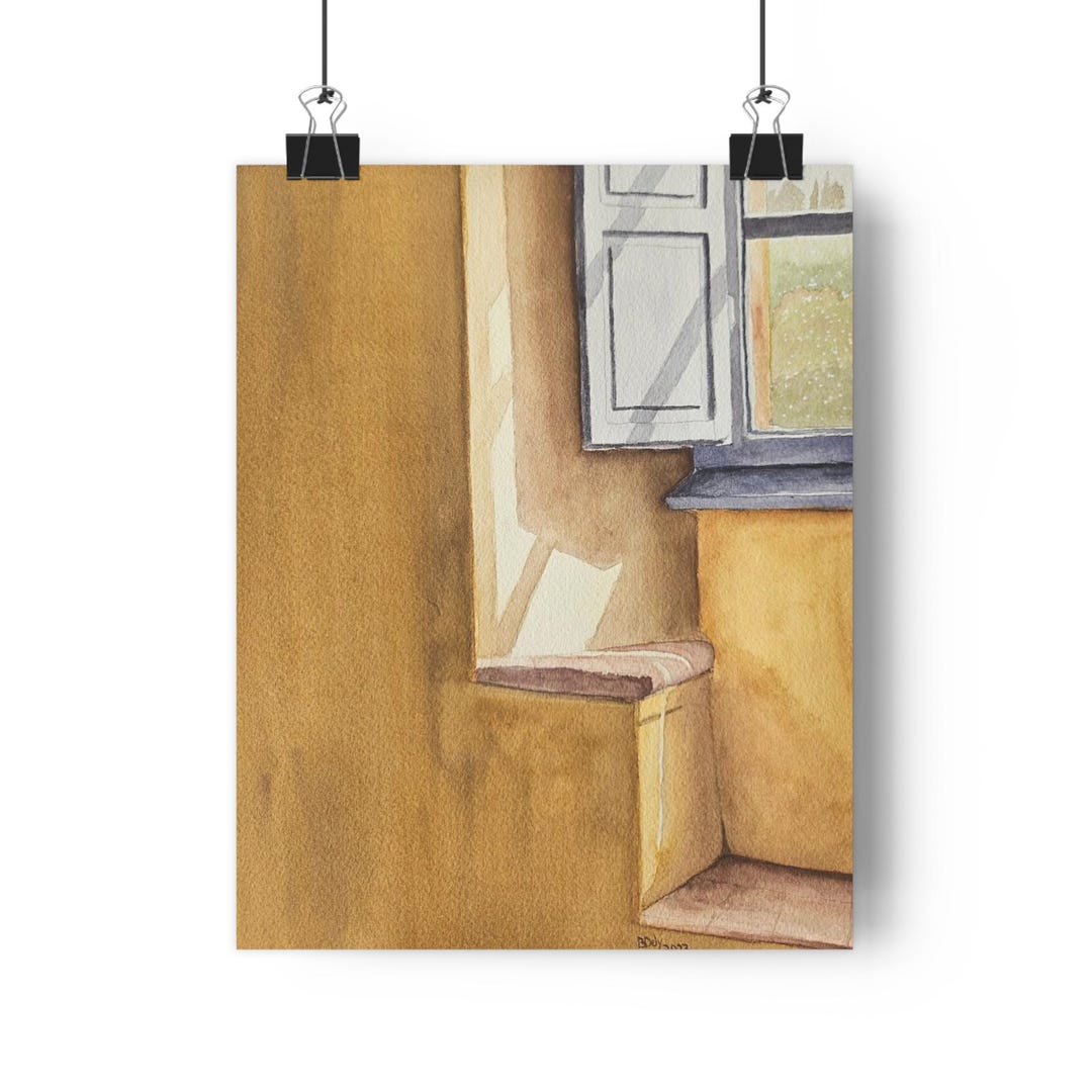 Art Print Tuscan Watercolor Window Painting Italy Home Decor Wall Art ...