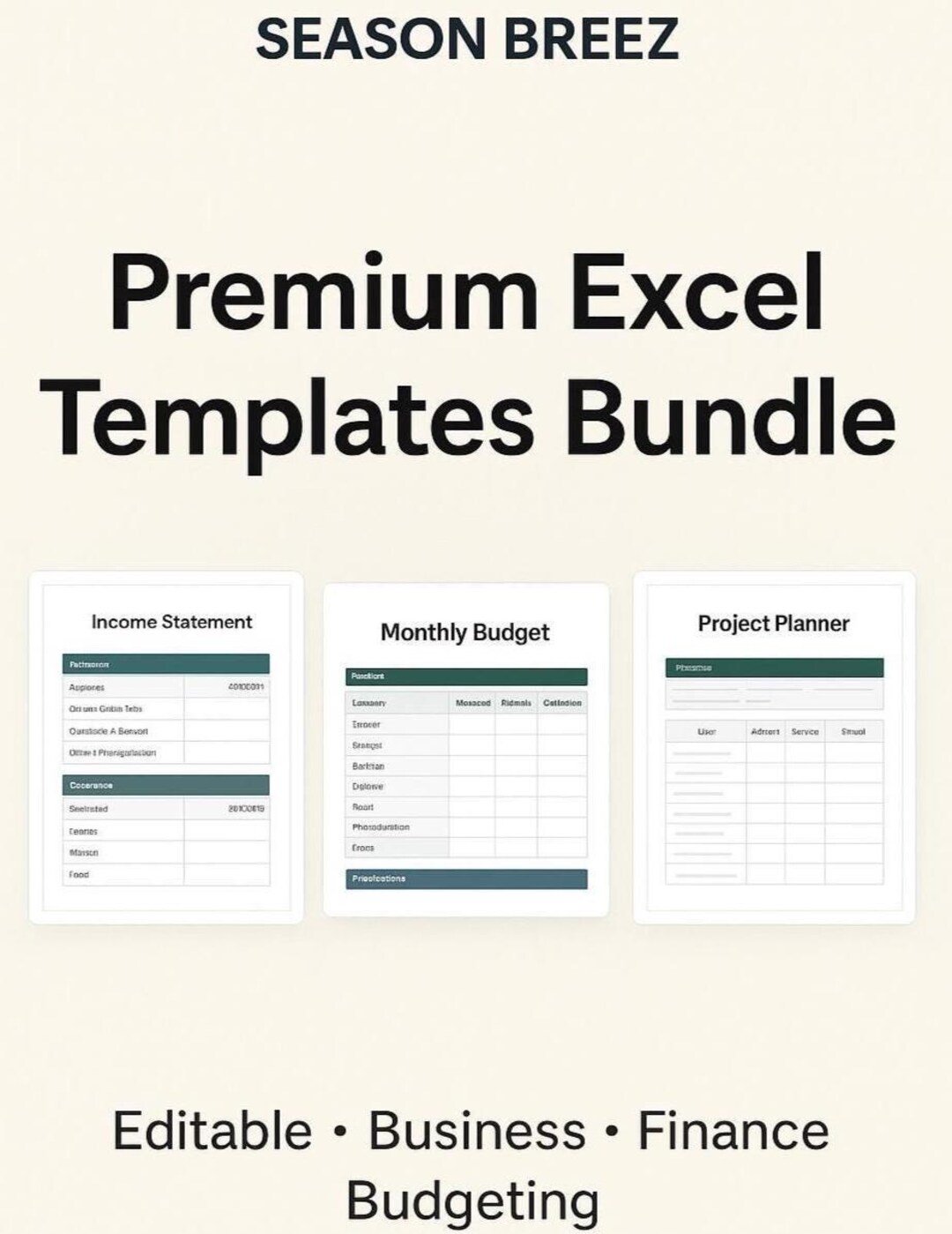 Editable Excel Templates Bundle: Business, Budget, Finance - Etsy