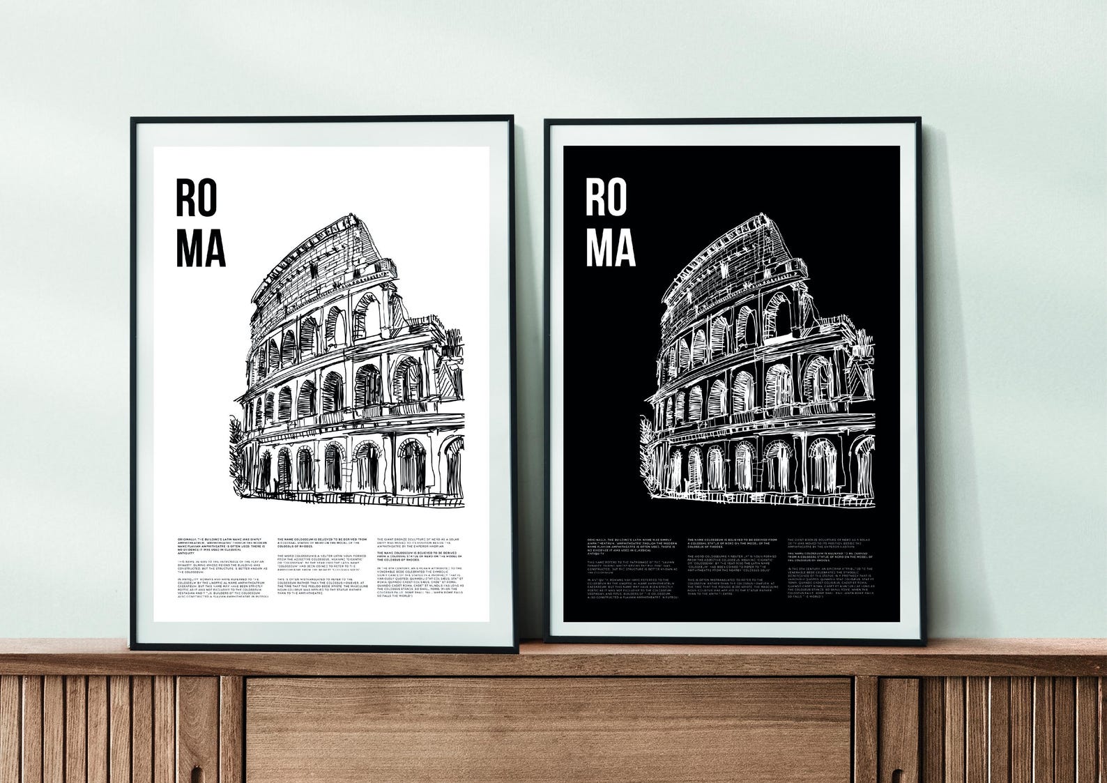 Rome Colosseum Sketch Art Print: Minimalist Architecture (digital ...