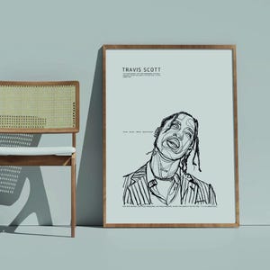 Travis Scott Printable Wall Art, Printable Celebrity Black and White ...