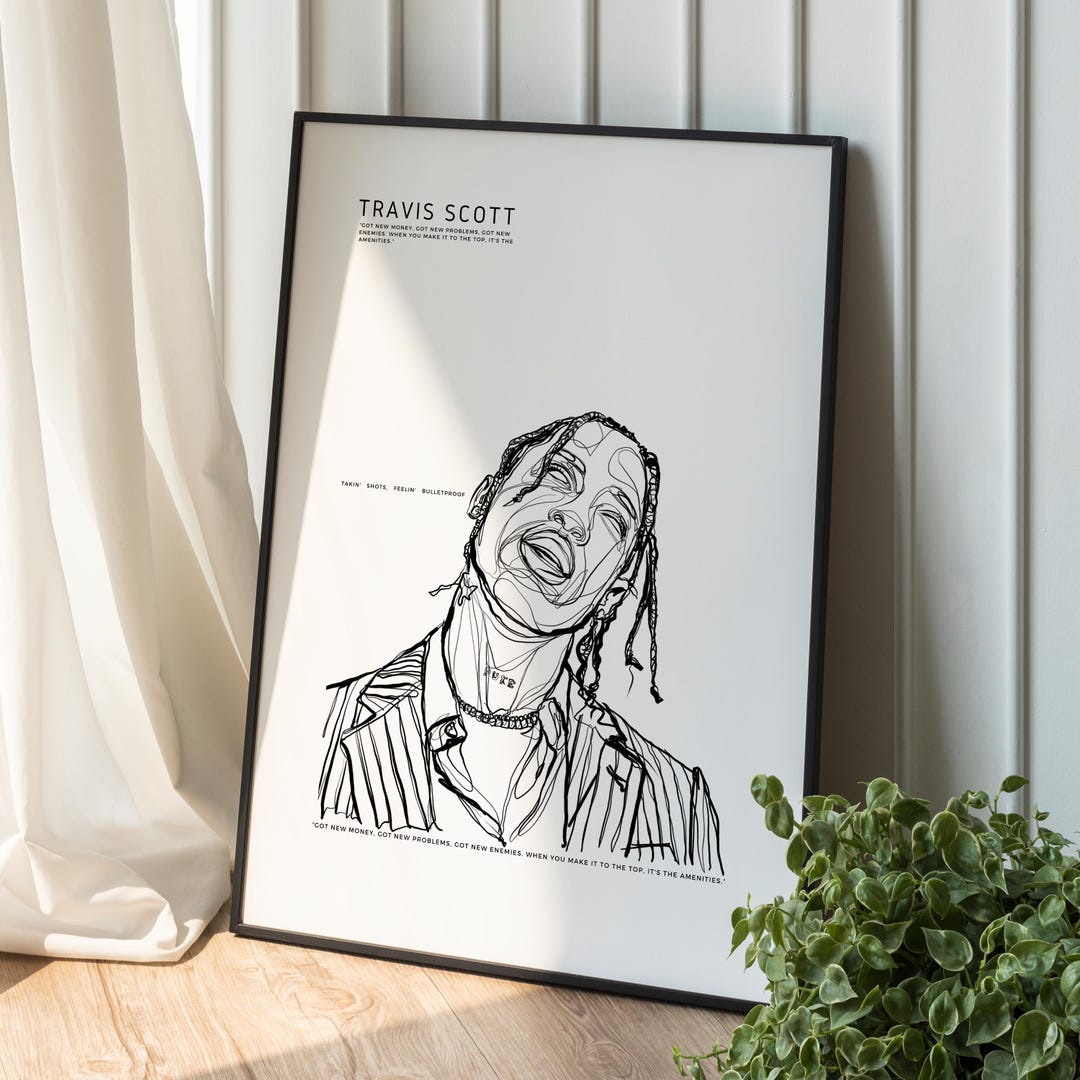 Travis Scott Printable Wall Art, Printable Celebrity Black and White ...