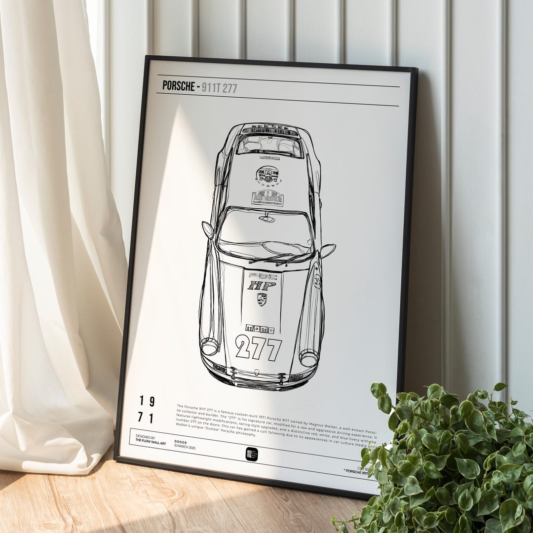 Porsche 911T '277' Drawing: Urban Outlaw Car Poster (digital Download ...