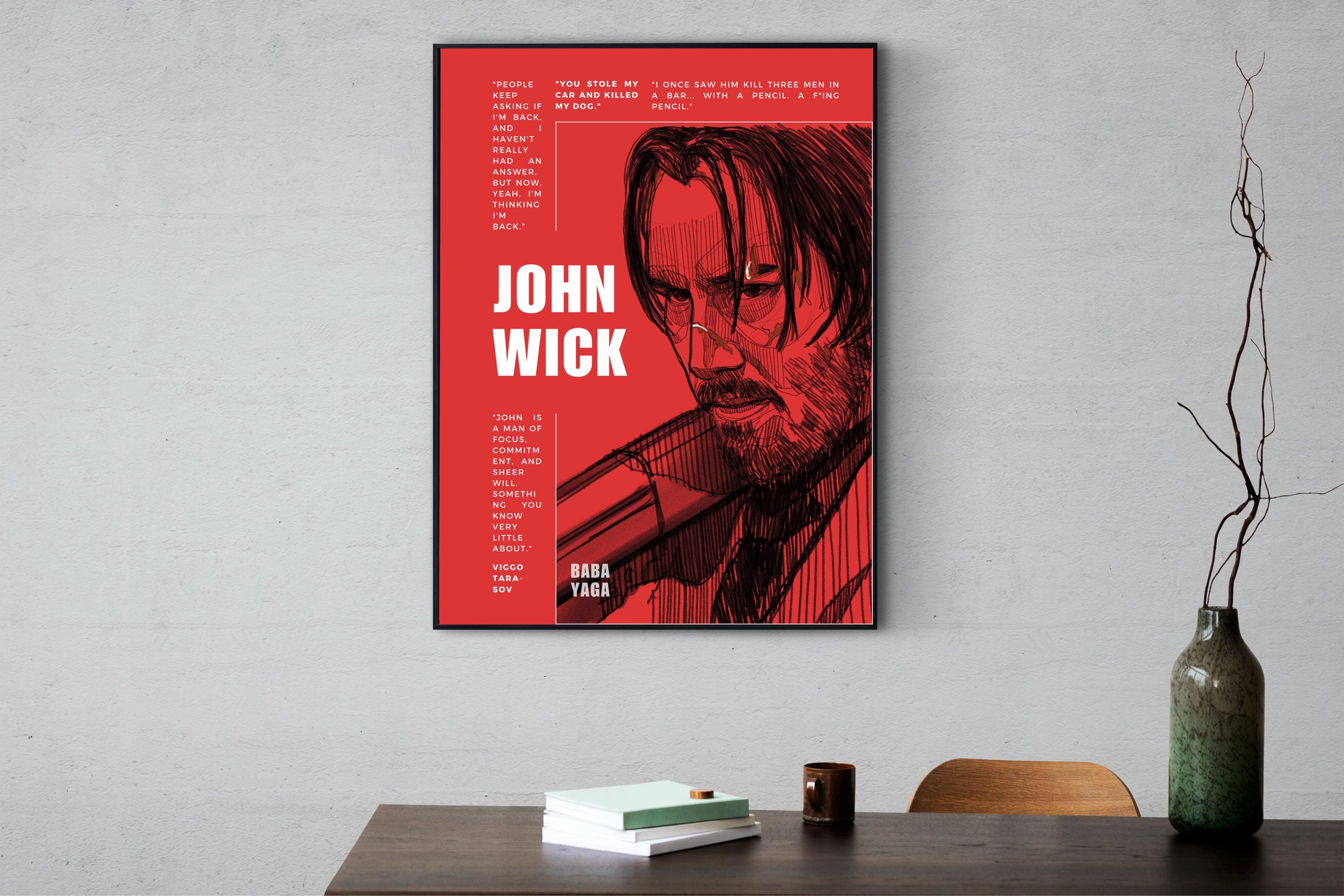 John Wick Hand Drawn Poster, Special Design Poster for Movie Fans ...