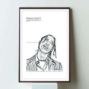 Travis Scott Printable Wall Art, Printable Celebrity Black and White ...