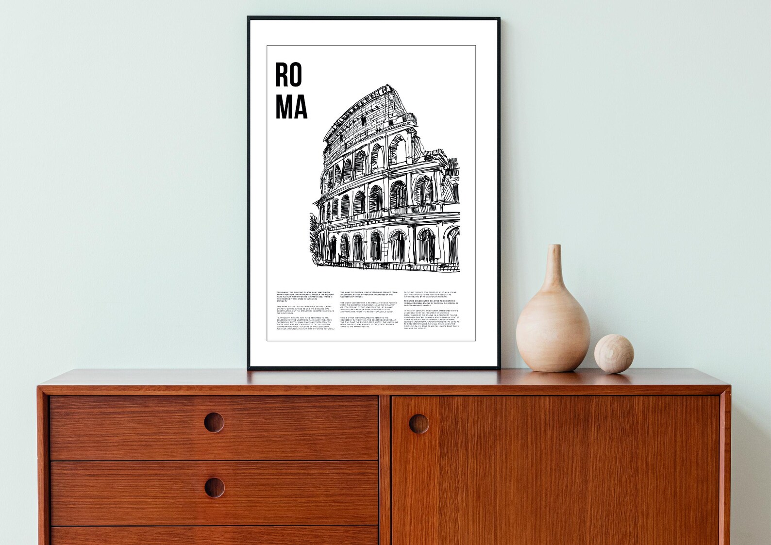Rome Colosseum Sketch Art Print: Minimalist Architecture (digital ...