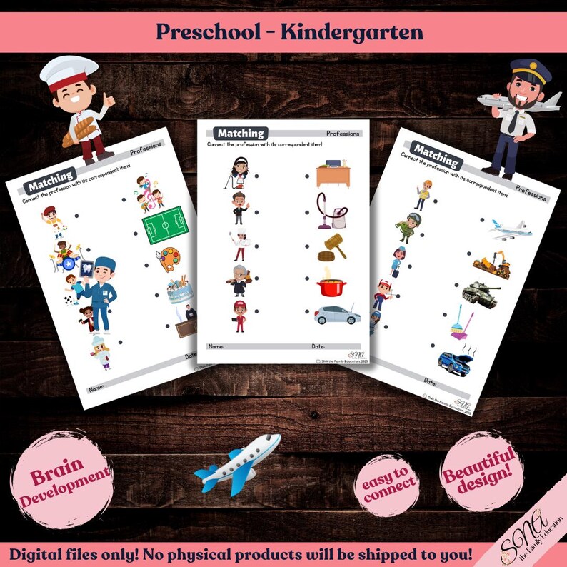 Professions Matching Activity Community Helpers Printables Brain ...