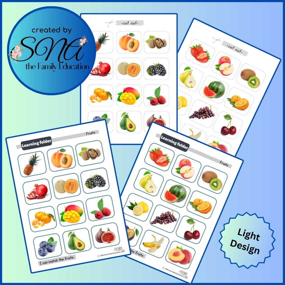 Fruits, File Folder Game, Learning Folder, Busy Quiet Book, Busy Binder ...